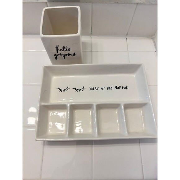 Rae Dunn | Storage & Organization | Rae Dunn Makeup Organizer Set ...